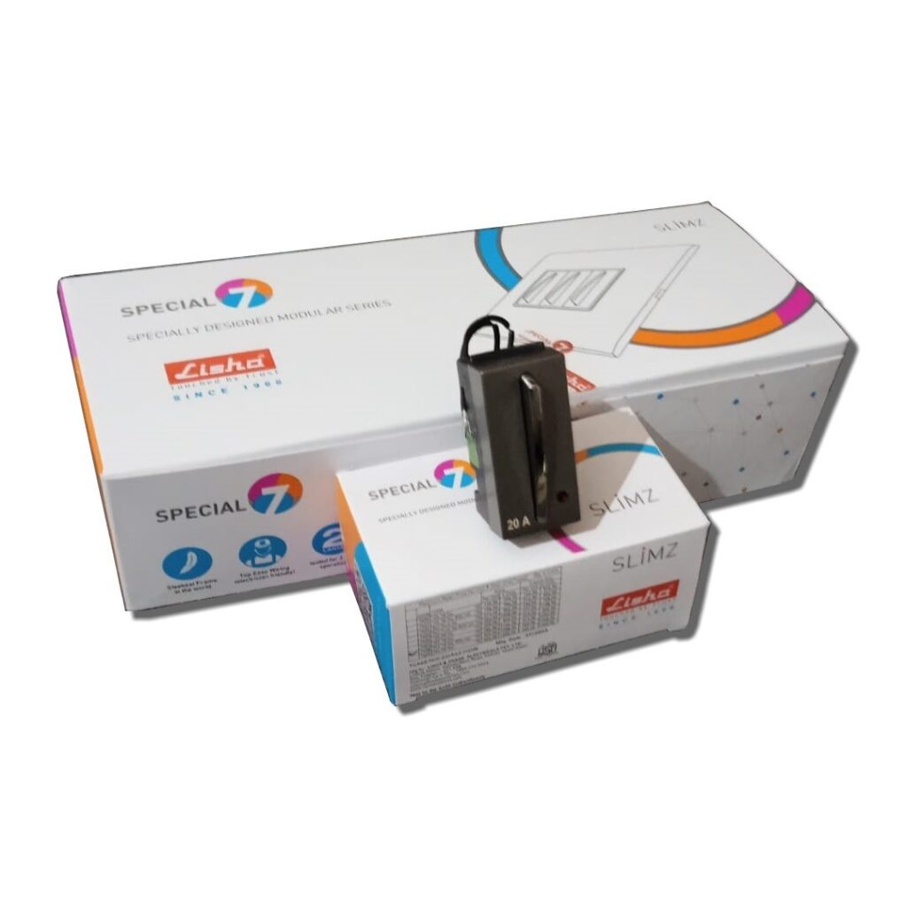 Slimz Graphite Grey 20A 1 Way Switch - Fuses and contactors