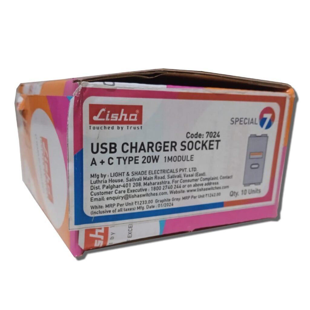 Special 7 USB Charger Socket A+C TYpe - Fuses and contactors