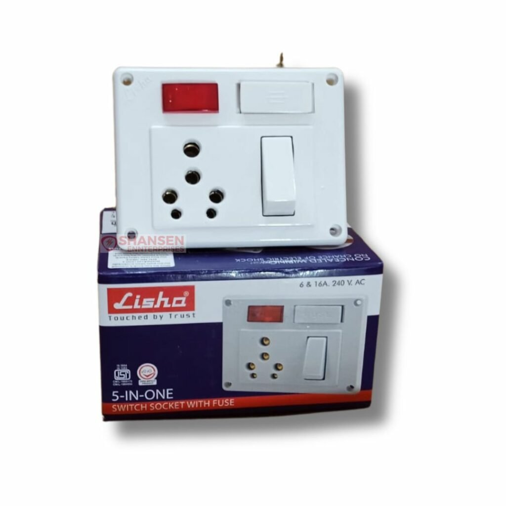 Lisha 5 In One Switch Socket With Fuse - Fuses and contactors