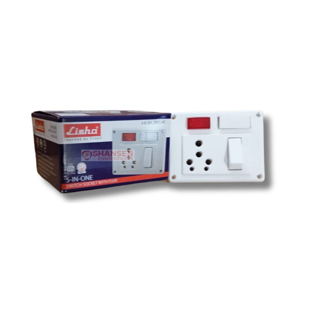 Lisha 5 In One Switch Socket With Fuse - Fuses and contactors