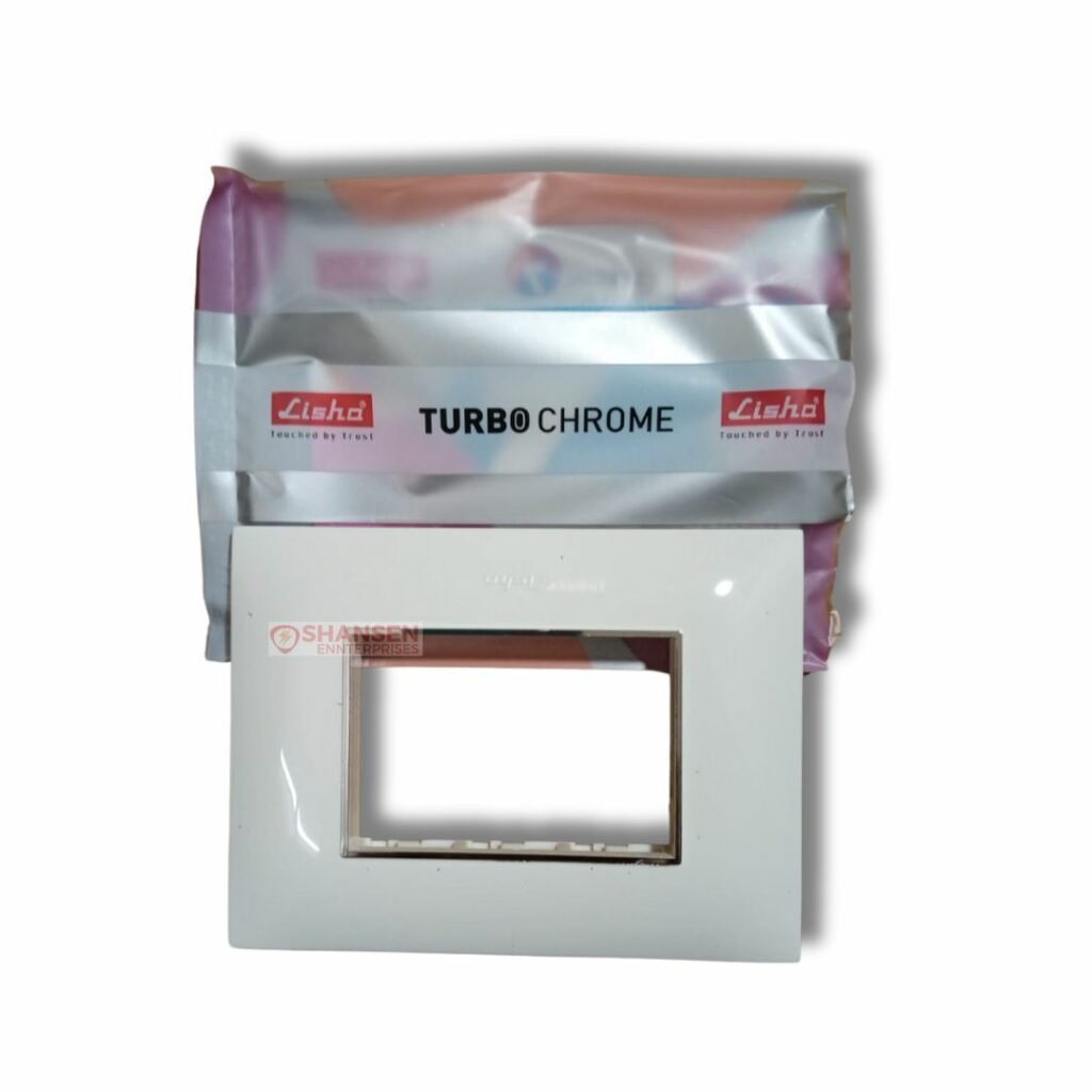 Lisha White 3 Module Cover Plate - Fuses and contactors