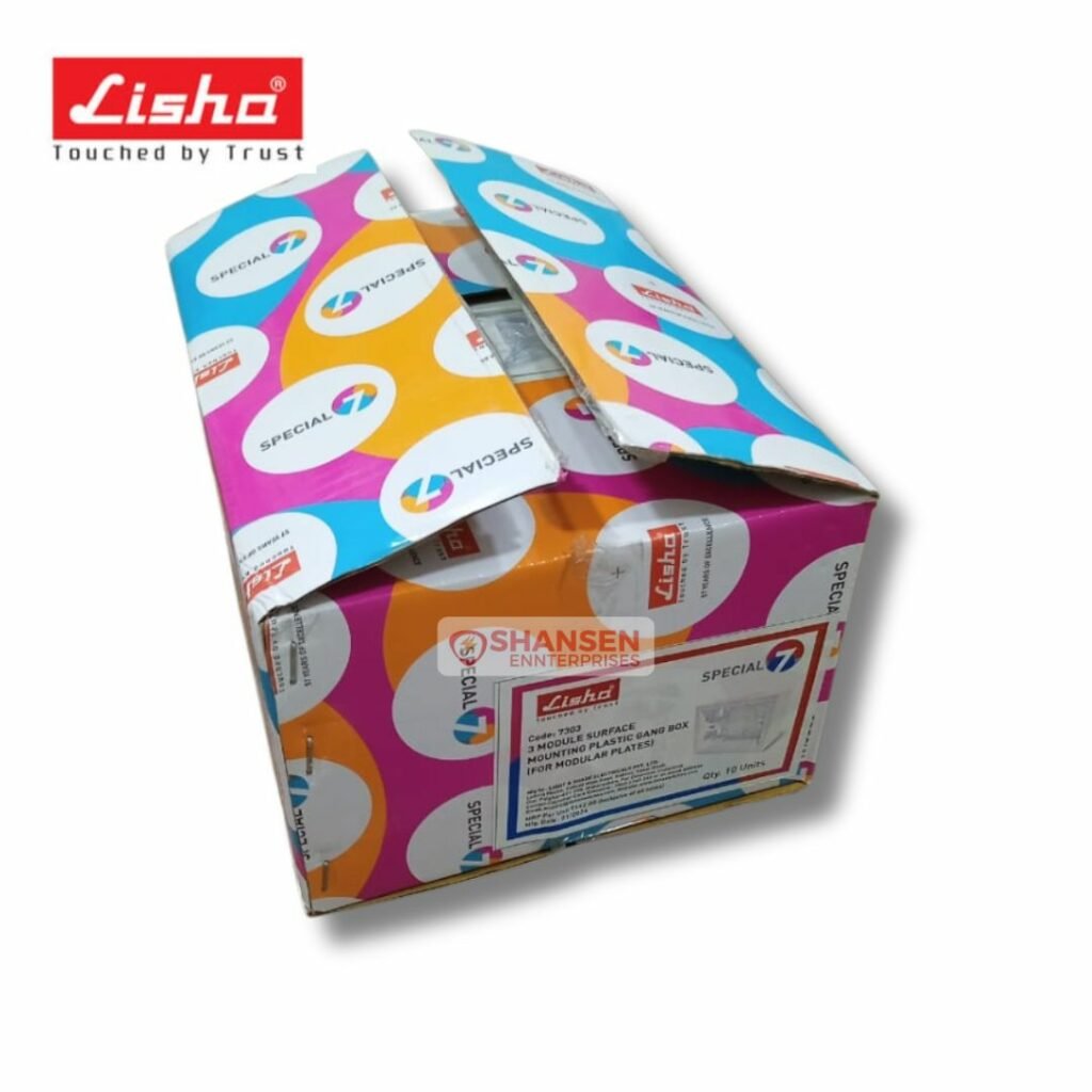 Lisha 3 Module Plastic Gang Box - Fuses and contactors