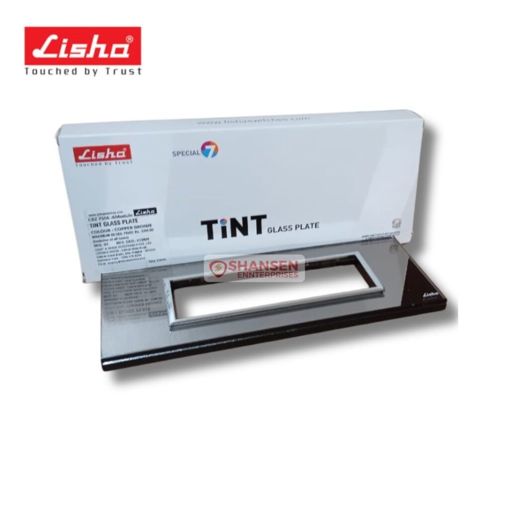 Lisha 6 Module Glass Cover Plate - Fuses and contactors