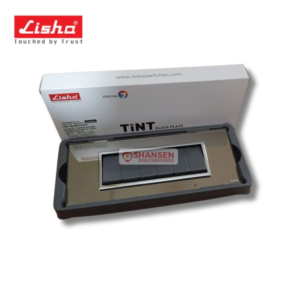 Lisha 6 Module Glass Cover Plate - Fuses and contactors