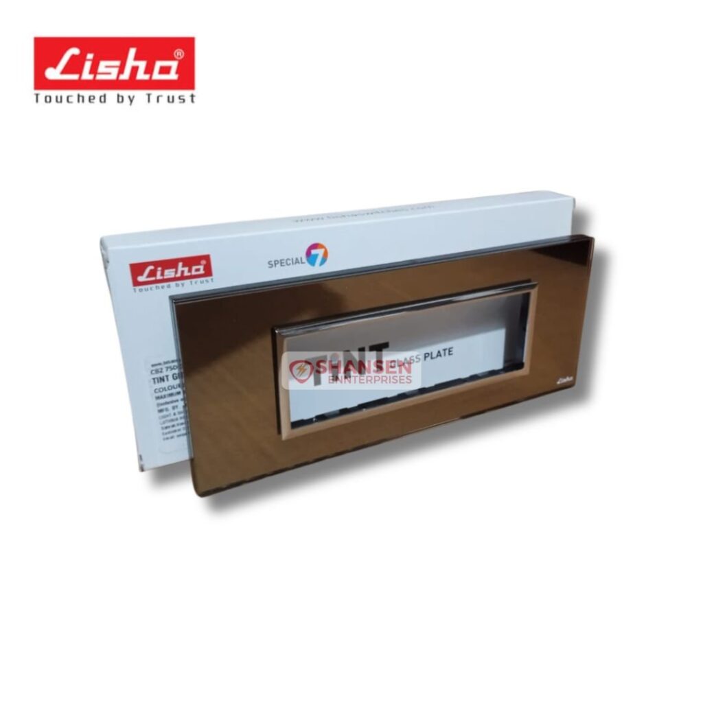 Lisha 6 Module Glass Cover Plate - Fuses and contactors
