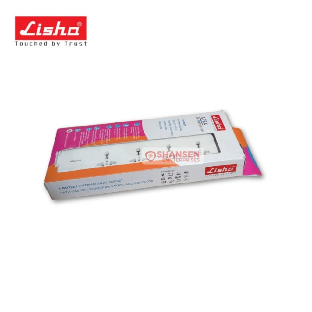 Lisha Power Strip 4 sockets 4 switches - Fuses and contactors