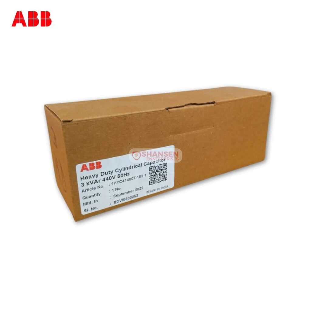 ABB Capacitor – 3kVAr, 440V, 50Hz - Fuses and contactors