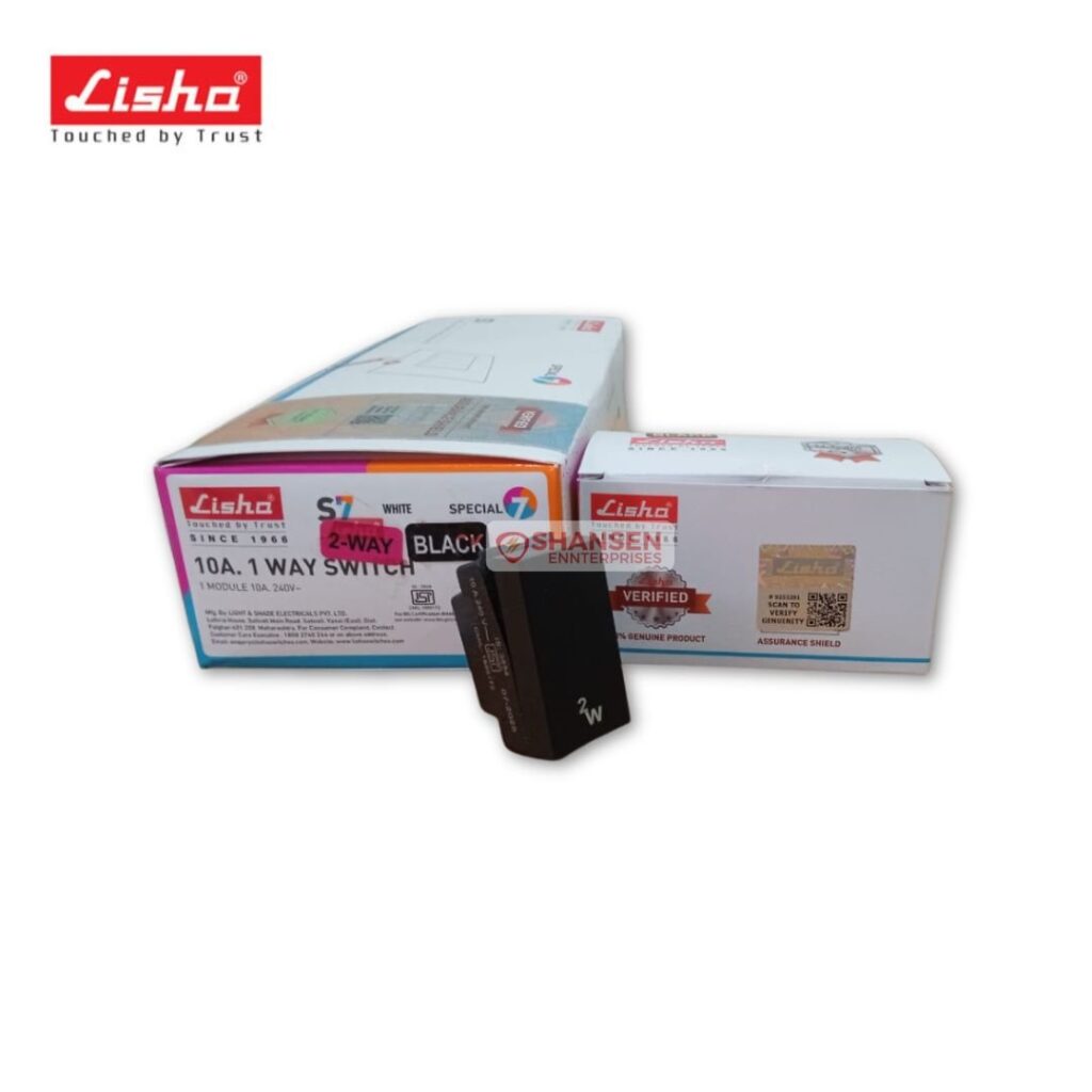 Lisha 10A 2 Way Black Switch - Fuses and contactors
